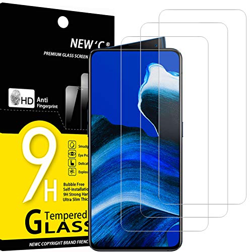 NEW'C 3 Pack Designed for Oppo Reno 2, Reno 2Z Screen Protector Tempered Glass, Case Friendly Anti Scratch Bubble Free Ultra Resistant