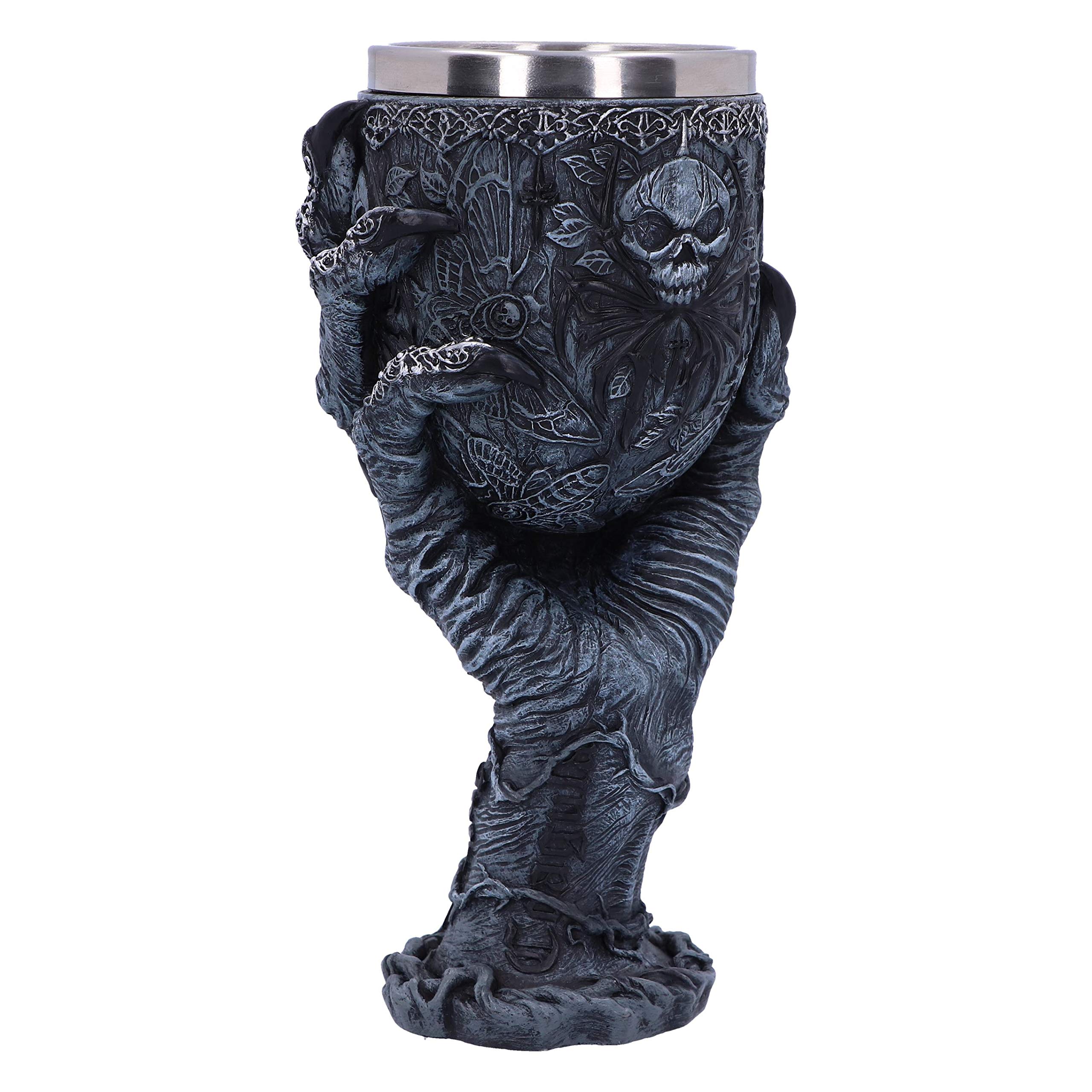 Nemesis Now Baphomet's Grasp Horror Hand Goblet Glass, Polyresin, Black and Silver, 18cm