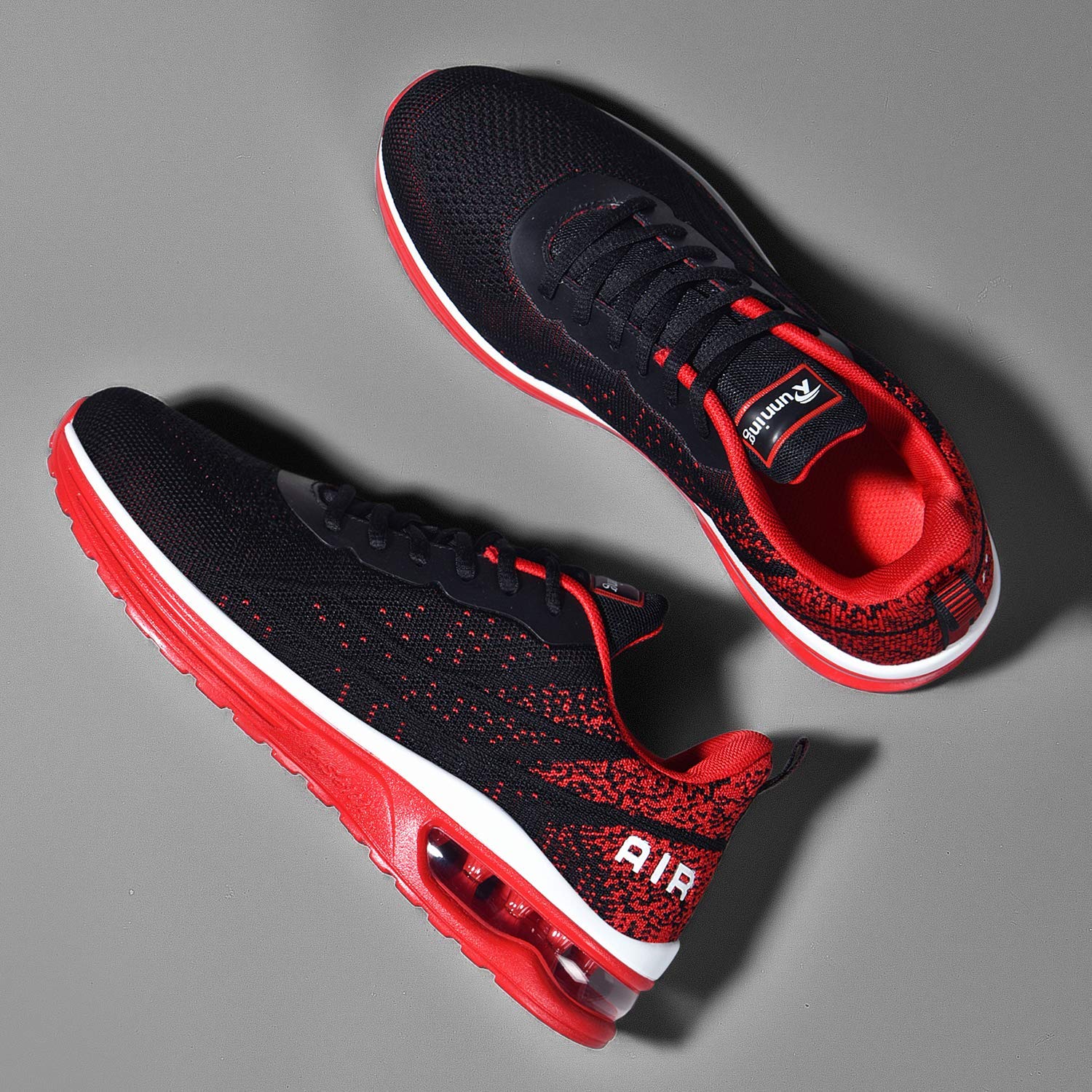 Autper Mens Air Athletic Running Tennis Shoes Lightweight Sport Gym Jogging Walking Sneakers(Redblack US 10.5)