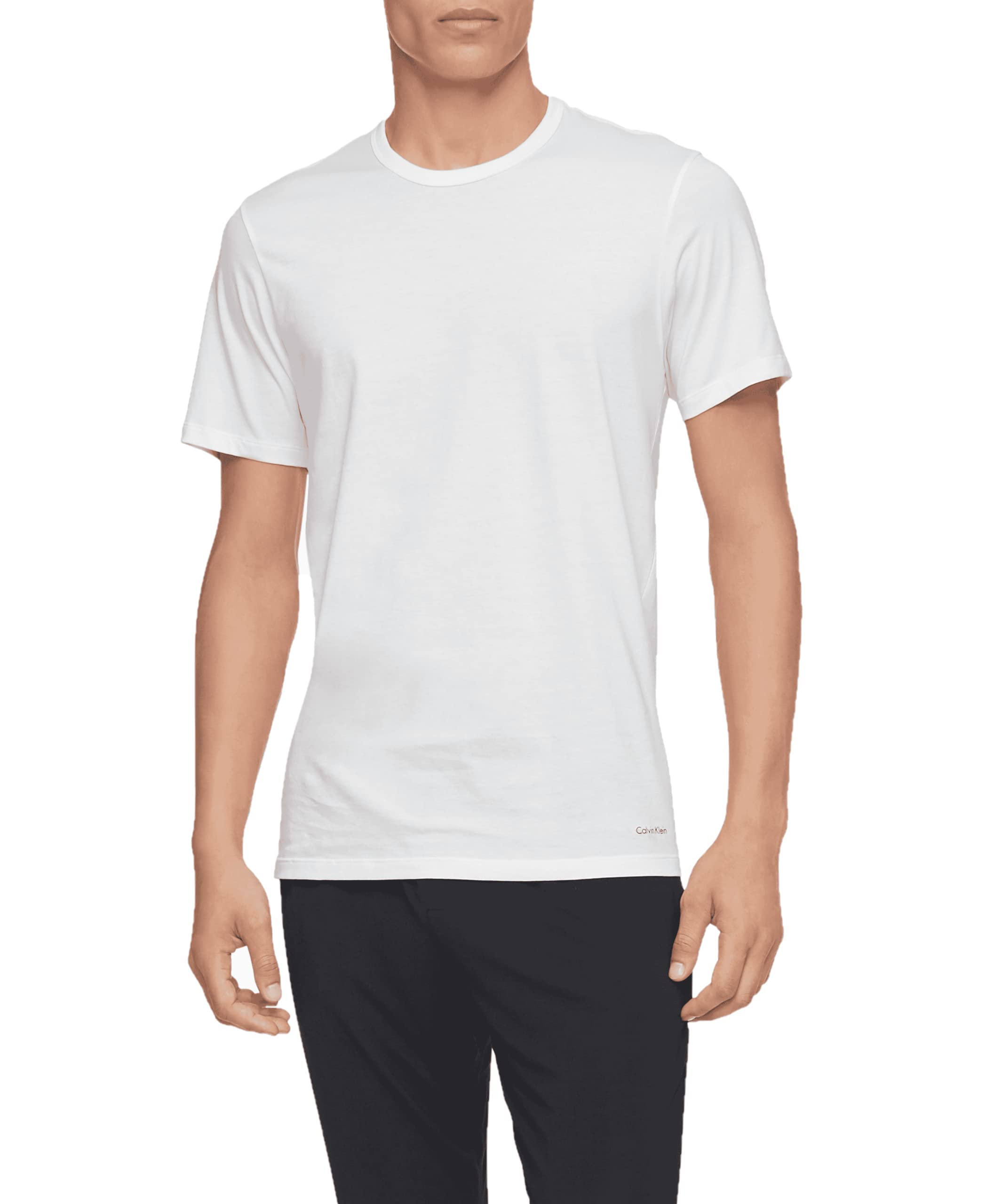 Calvin Klein Men's Cotton Classics Slim Fit Crew Neck T-Shirts, White 3 Pack New, Medium