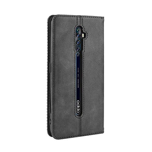 Phone Cover Case For Oppo Reno2 F/ Reno2 Z Magnetic Buckle Retro Crazy Horse Texture Horizontal Flip Leather Case with Holder & Card Slots & Photo Frame(Black) Protective Shell ( Color : Black )