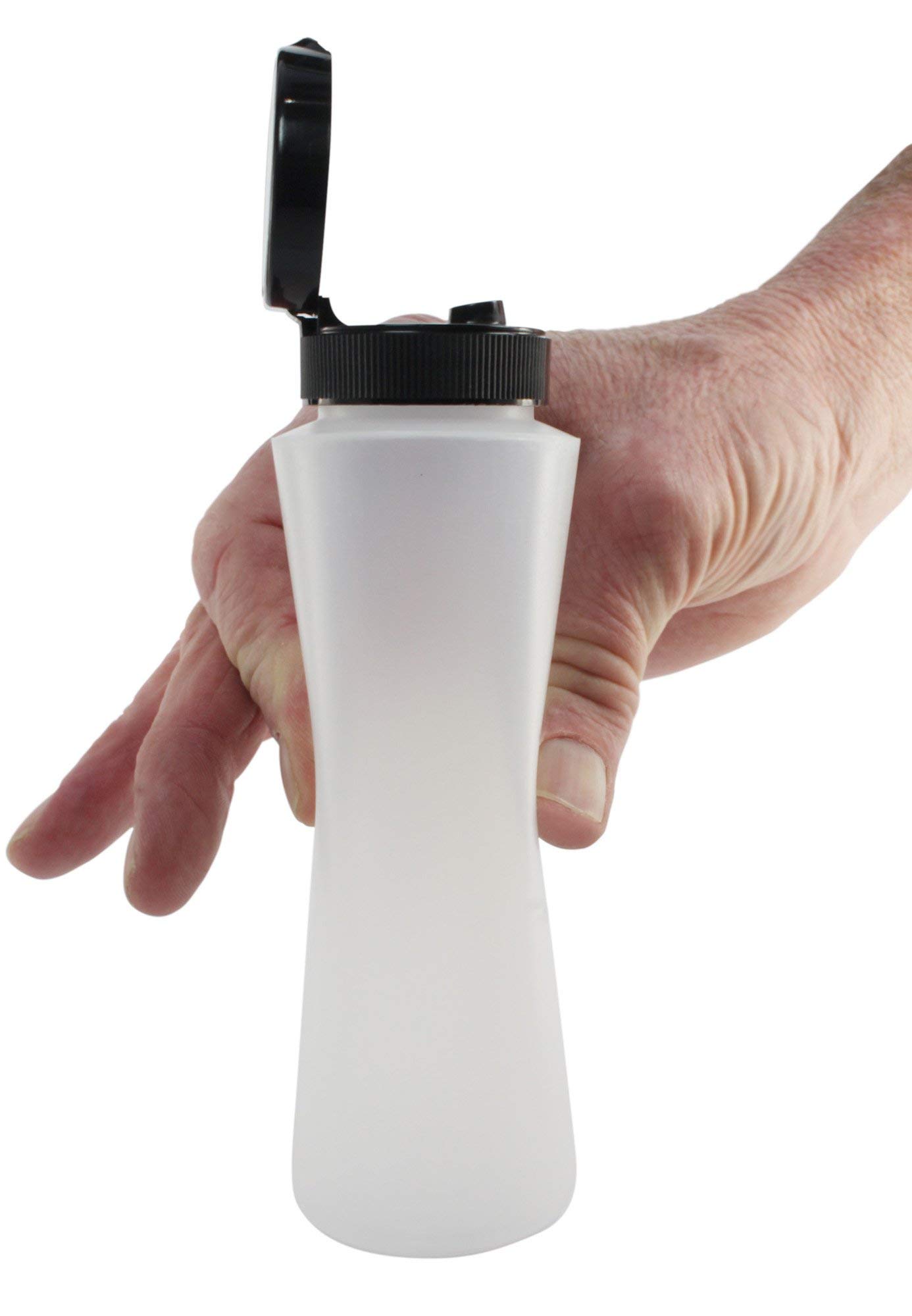 Pinnacle Mercantile Easy Squeeze Plastic Condiment Bottles with Black Flip Top Cap 8 oz Empty Set 12