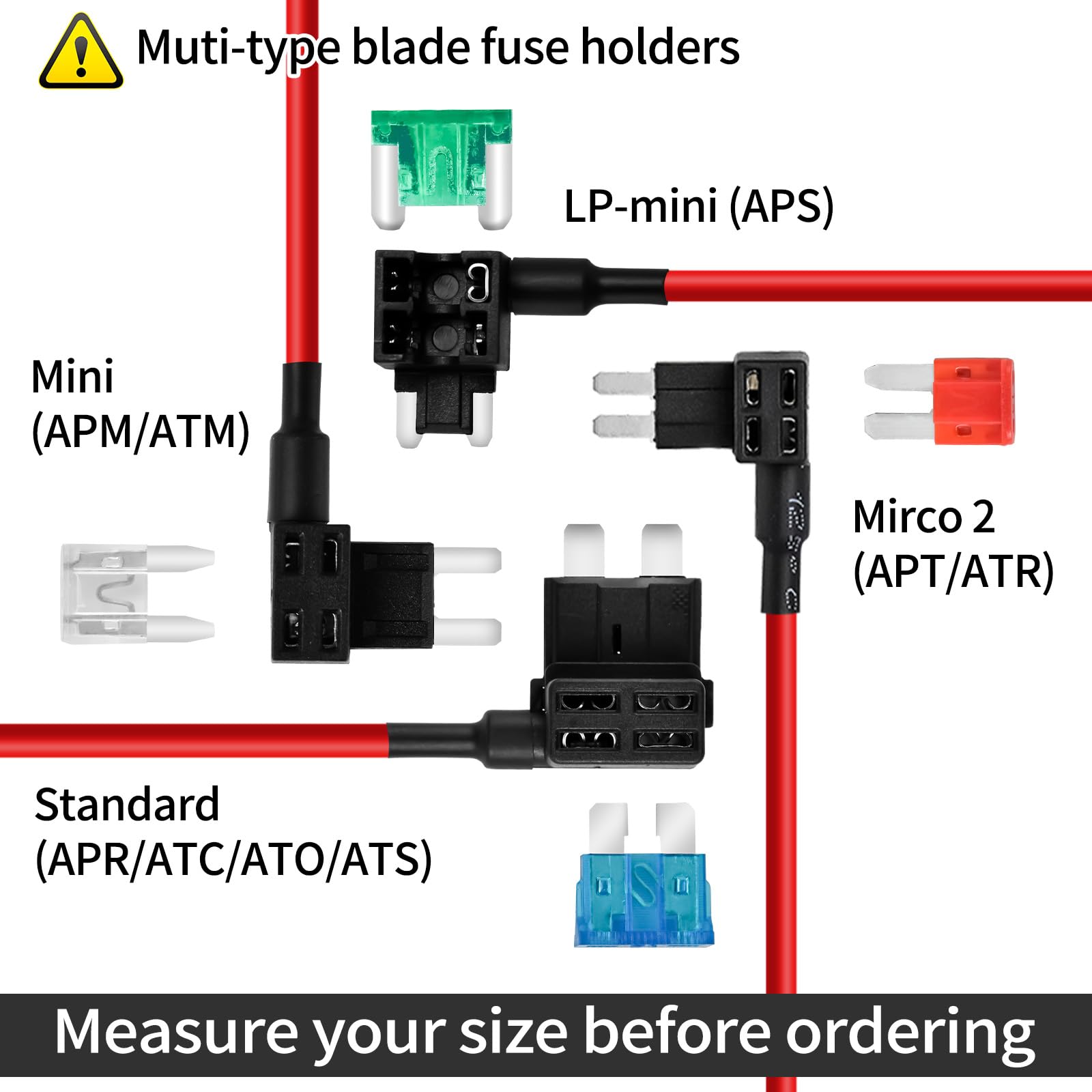 MuHize 9 Pack Fuse Taps - Upgraded Inline Add-A-Circuit Fuse Holder, Mini & Low Profile for 12V Cars, RVs