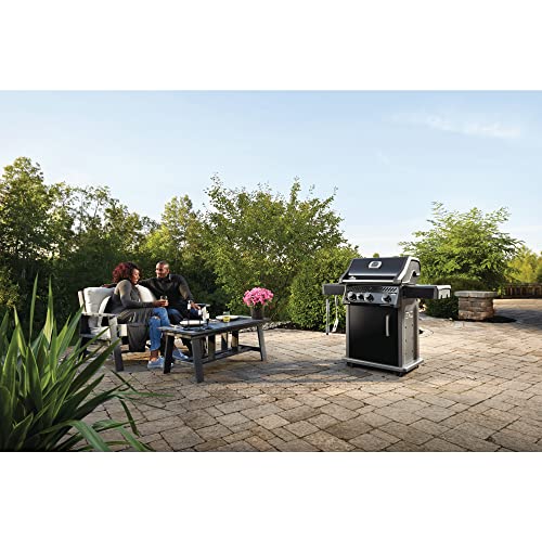 Napoleon - Rogue 425 Natural Gas Grill with Range Side Burner, Black, 3 Stainless Steel Main Burners