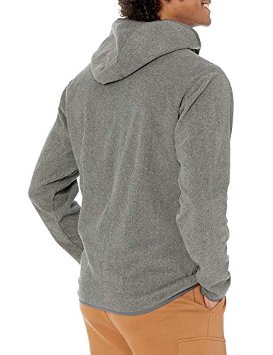 Amazon Essentials Men's Long-Sleeve Hooded Full-Zip Polar Fleece Jacket, Charcoal Heather, Large
