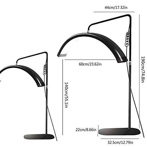 CJSGY Lash Light, LED Floor Lamp, Lash Light for Lash Extensions, Floor Lamp for Reading, Lash Lamp, Adjustable Standing Lamp with Remote, Eyelash Light, LED Half Moon Lash Light,Black