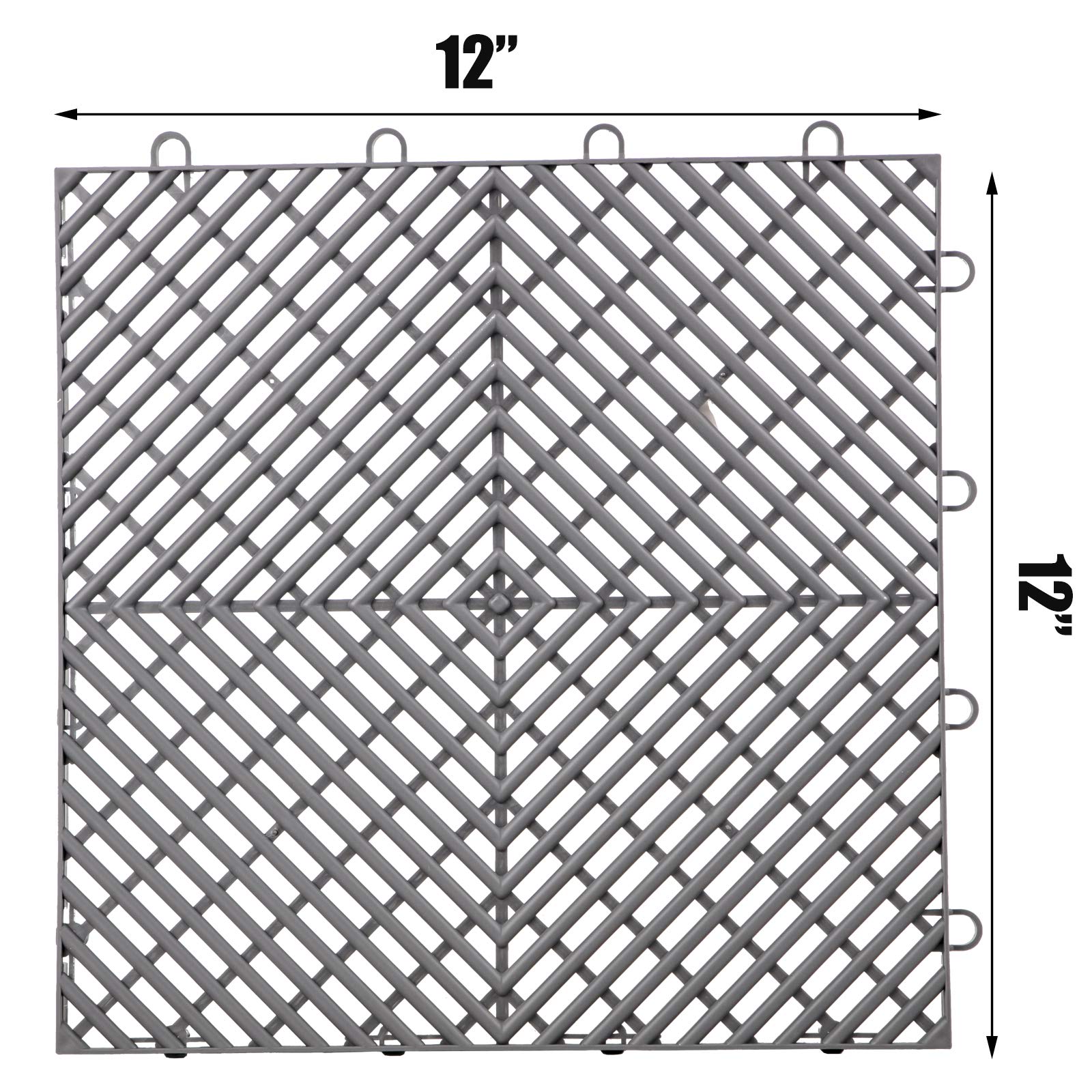 Happybuy Tiles Interlocking 25 PCS Gray, Drainage Tiles 12x12x0.5 Inches, Deck Tiles Outdoor Floor Tiles, Outdoor Interlocking Tiles, Deck Flooring for Pool Shower Bathroom Deck Patio Garage