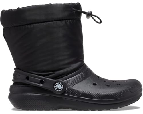 Crocs Unisex Classic Lined Neo Puff Fuzzy Winter Boots Snow Black, Numeric_9 US Women