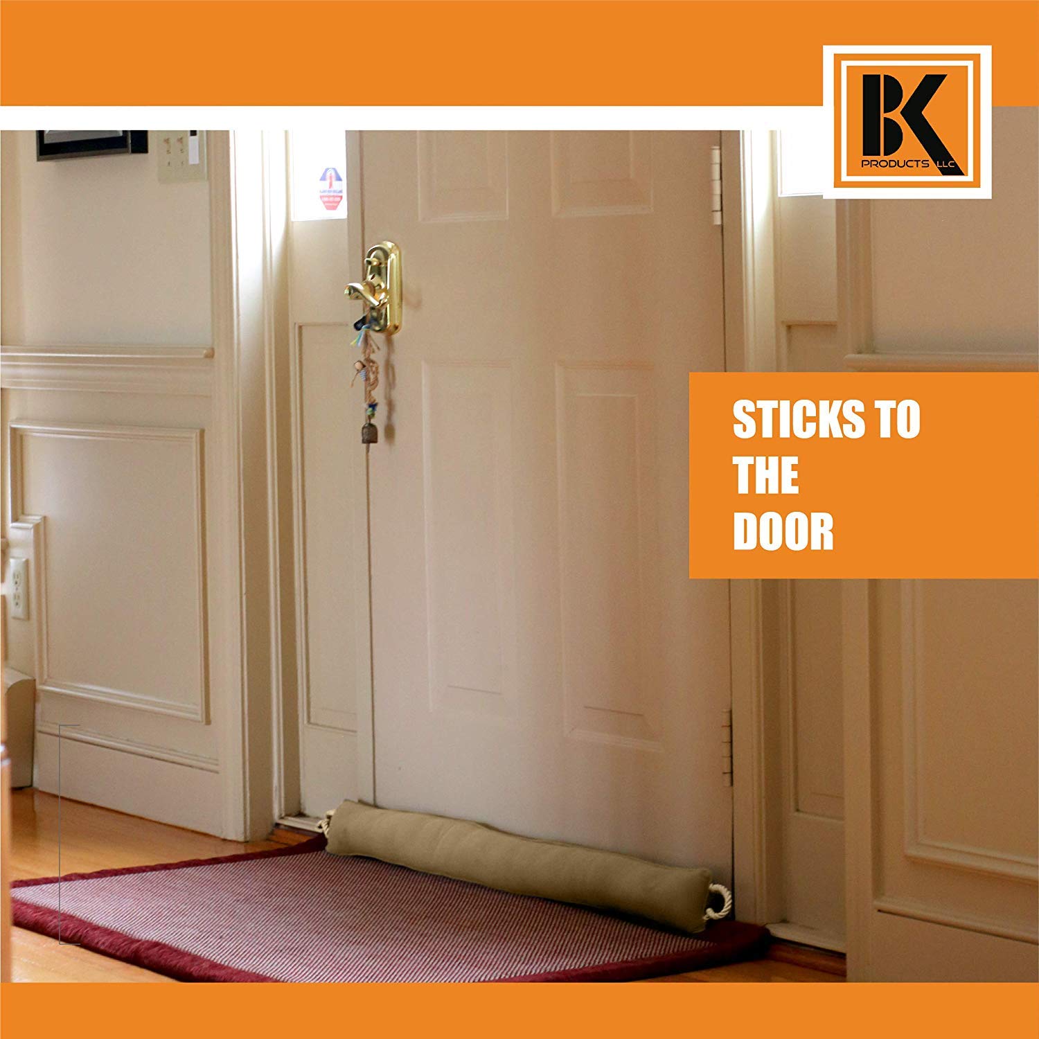 Draft Stopper - Door Draft Stopper Blocker - Under Door Weather Insulator Seal 37 inches - Sticks and Swings with The Door, Never Bend,2 Lbs Heavy and Effective Under Door Draft Stopper Energy Saver