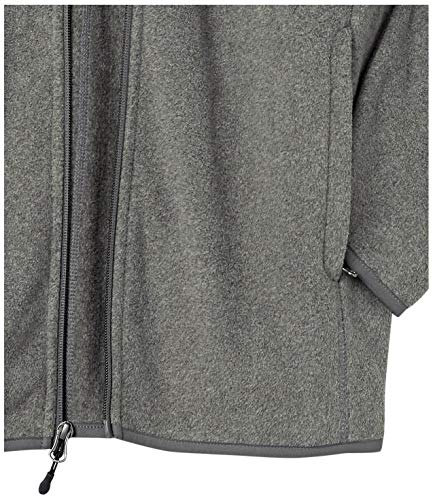 Amazon Essentials Men's Long-Sleeve Hooded Full-Zip Polar Fleece Jacket, Charcoal Heather, Large
