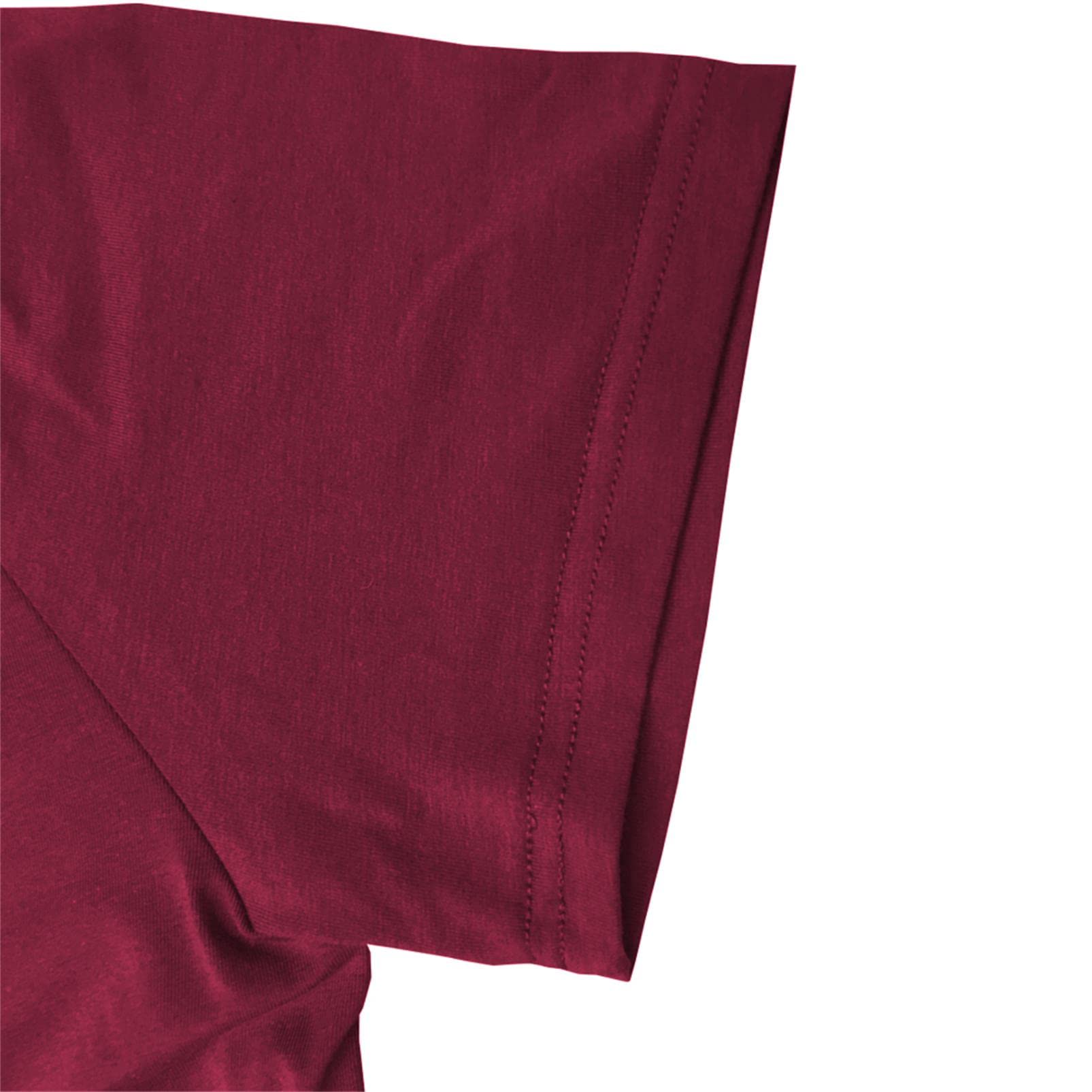 ROSEPARK Women Classic-Fit Short-Sleeve Crewneck T-Shirt Cute Graphic Printed Tees Tops Wine Red Small