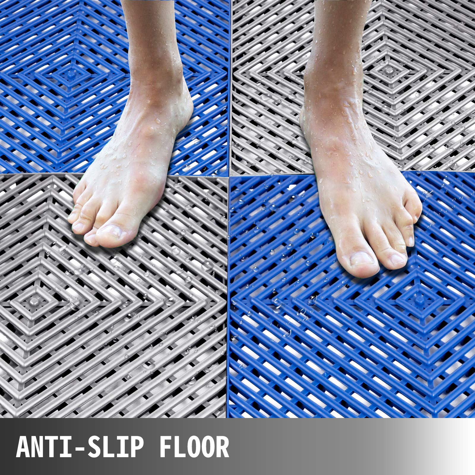 Happybuy Tiles Interlocking 25 PCS Gray, Drainage Tiles 12x12x0.5 Inches, Deck Tiles Outdoor Floor Tiles, Outdoor Interlocking Tiles, Deck Flooring for Pool Shower Bathroom Deck Patio Garage