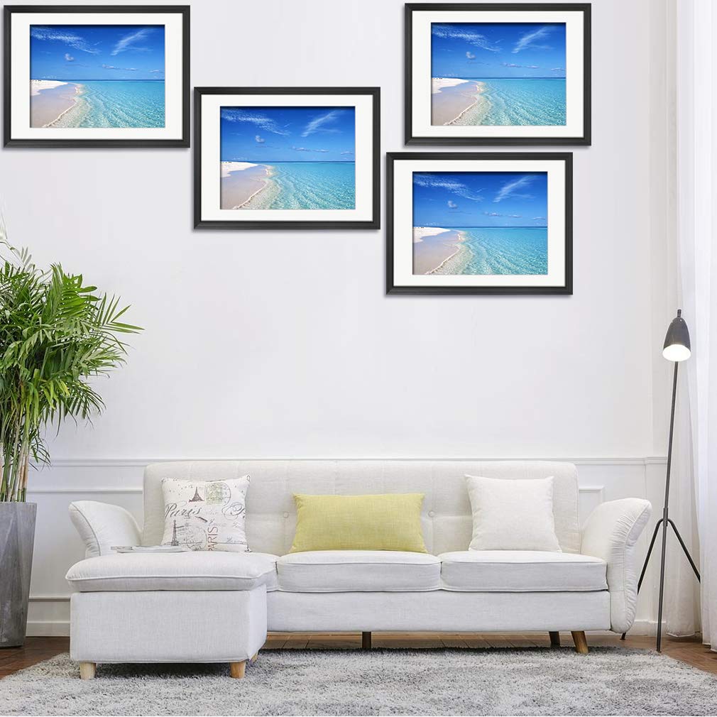 Giftgarden Black 18x24 Frame Matted to Display 16x20 Picture with Mat or 18 x 24 Poster without Mat, Set of 4