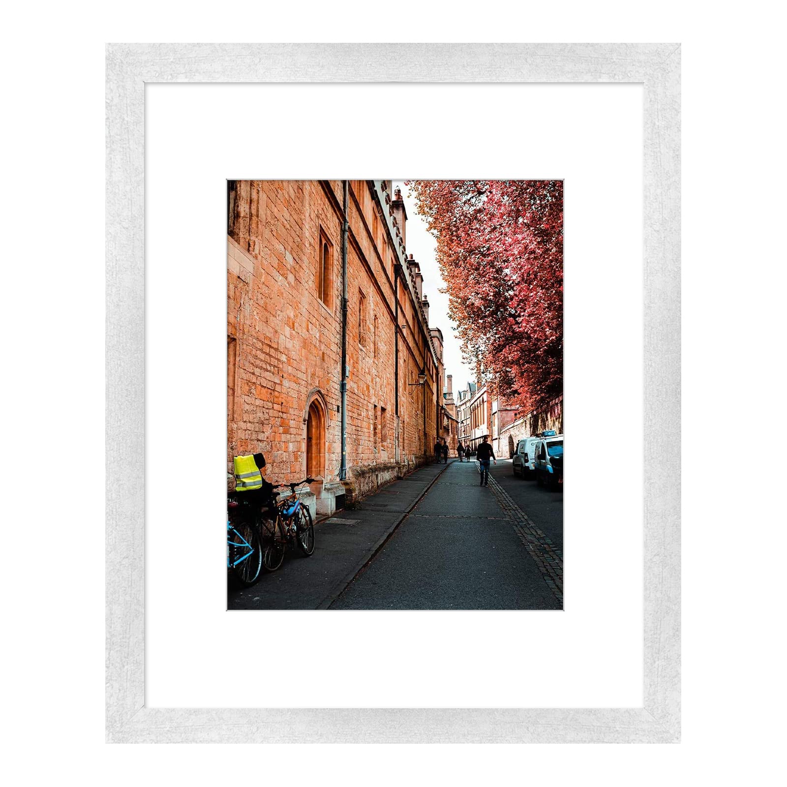 Golden State Art, 16x20 Wooden Picture Frame - Mat for 11x14 Photos - Real Glass - Horizontal and Vertical Wall Display, Great for Engagement, Wedding, Silver, 1 Pack
