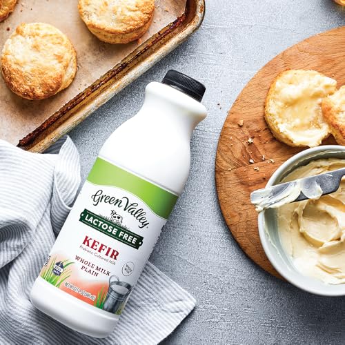 Green Valley Lactose Free Plain Whole Milk Kefir/Drinkable Yogurt, 32 Ounce bottle