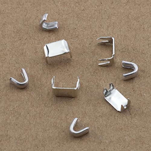 Zipper Top and Bottom Stop ZCZQC 50PCS #5 Silver Zipper Bottom Stops and 50PCS Top Stops for Zipper Repair