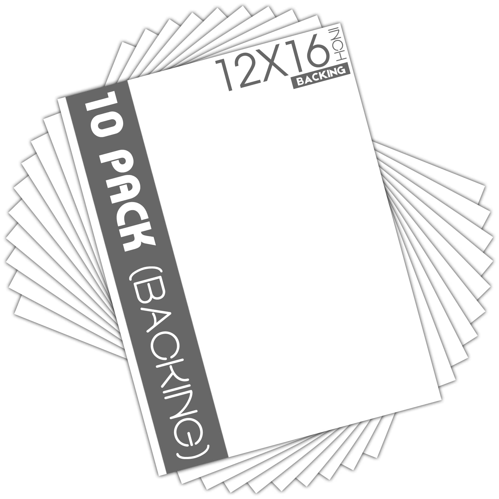 Mat Board Center, 10 Pack 12x16 White Backing Boards, Cardboard for Arts, Prints, Frames, Photos and More