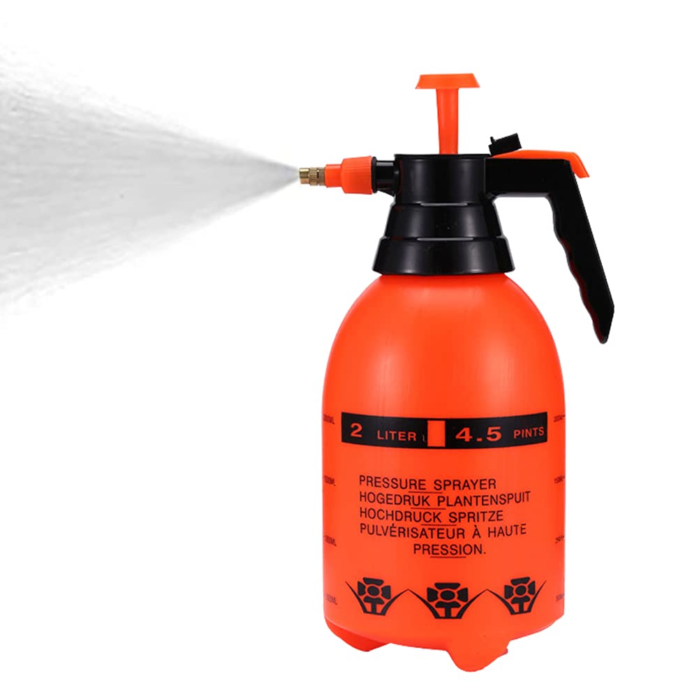 JoyTube Garden Pump Sprayer 68 oz/0.5 Gallon Hand-held Pressure Bottle with Brass Adjustable Nozzle for Watering Flower Lawn, Home Cleaning and Washing