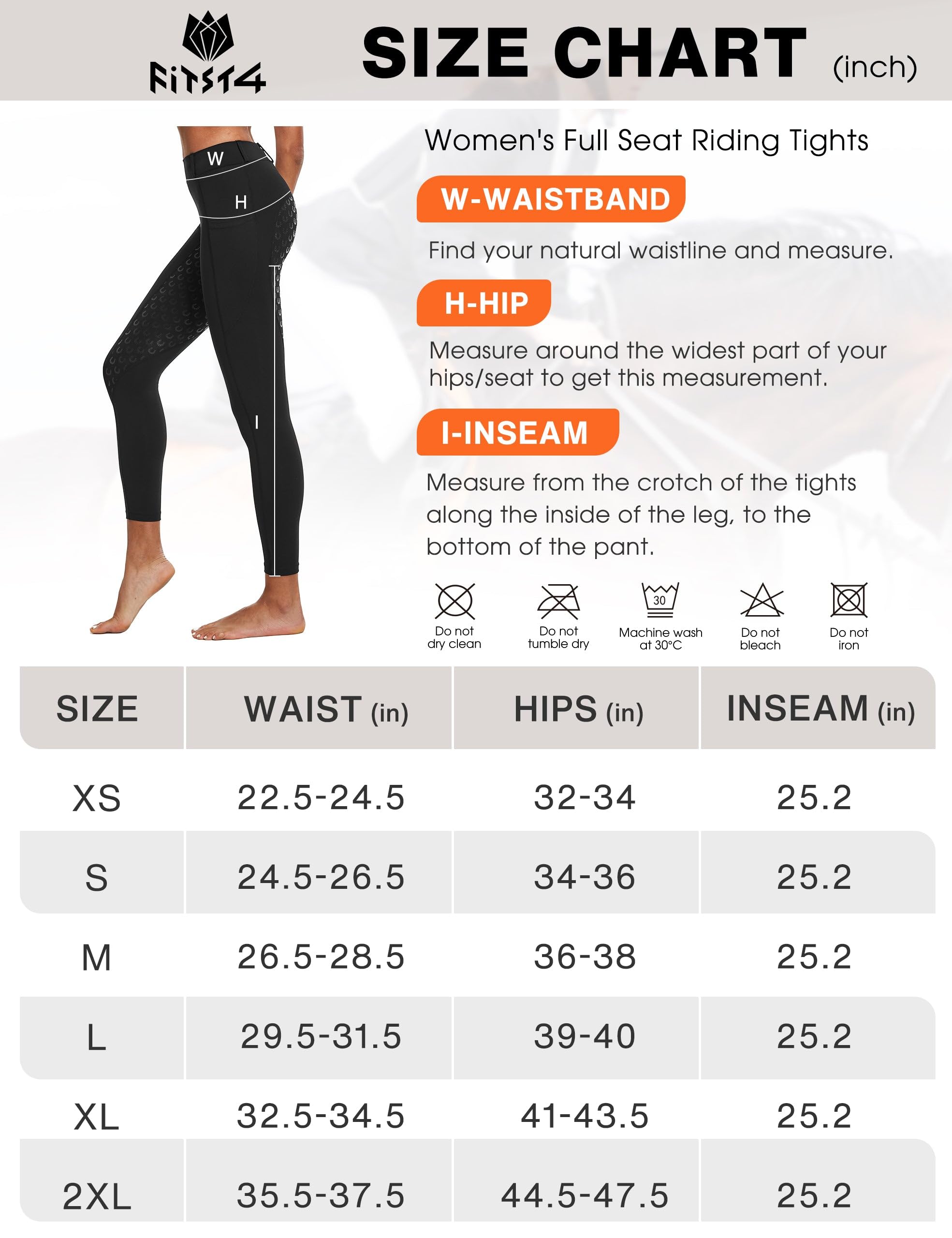 FitsT4 Sports Women's Full Seat Riding Tights Active Silicon Grip Horse Riding Tights Equestrian Breeches Black Size M
