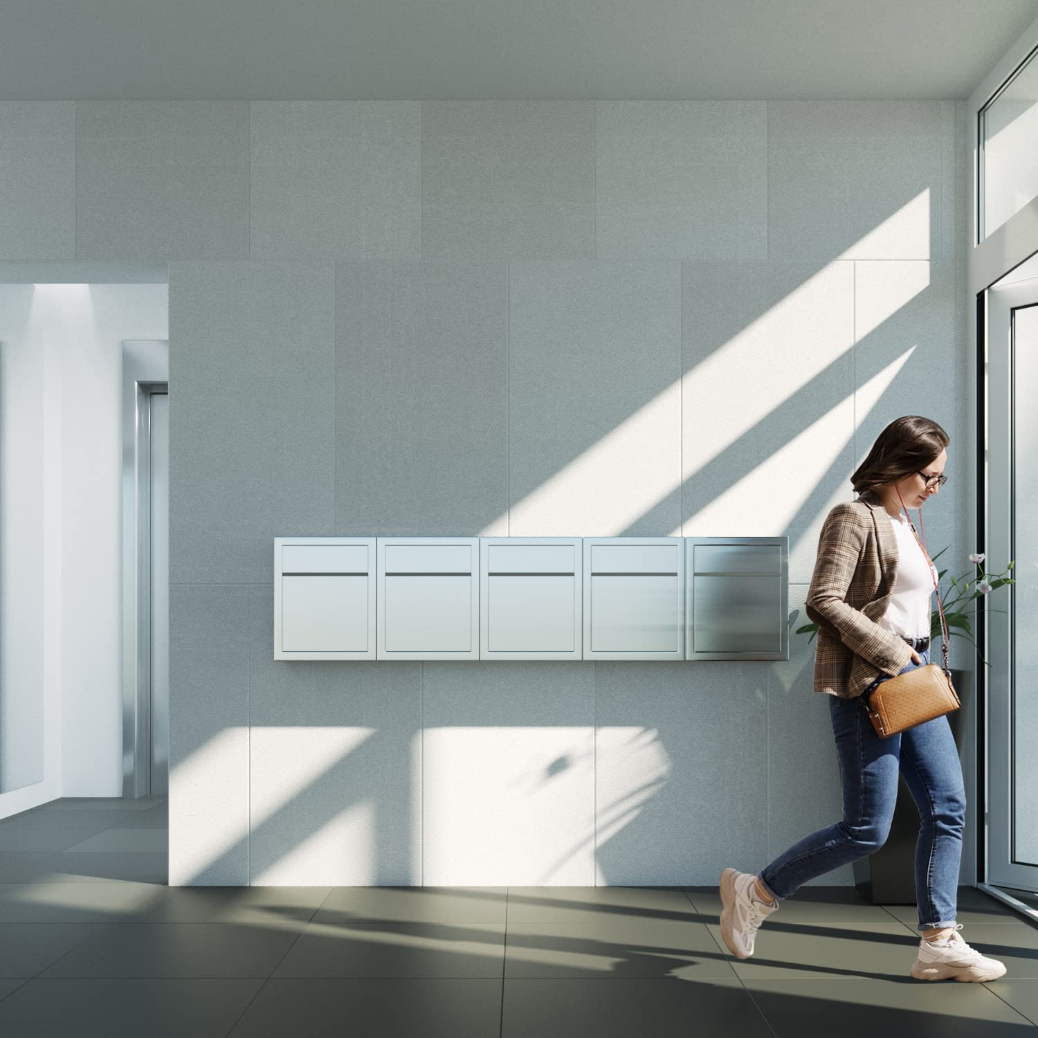 Base by Bravios - Modern Wall-Mounted Mailbox in Stainless Steel