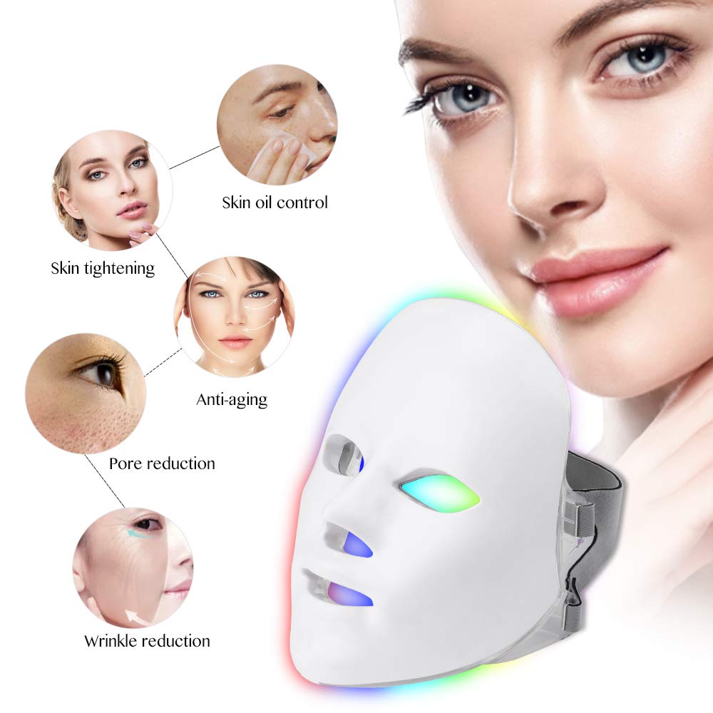 7 Colors Light Mask, Home Light T herapy Facial Mask (7 Colors)