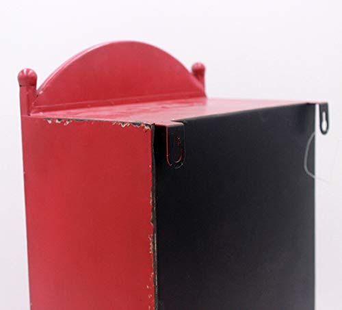 Funerom Vintage Wall Mounted Post Box Metal Mailbox 9 x 5.5 x 14.6 Inches, Rustic Red