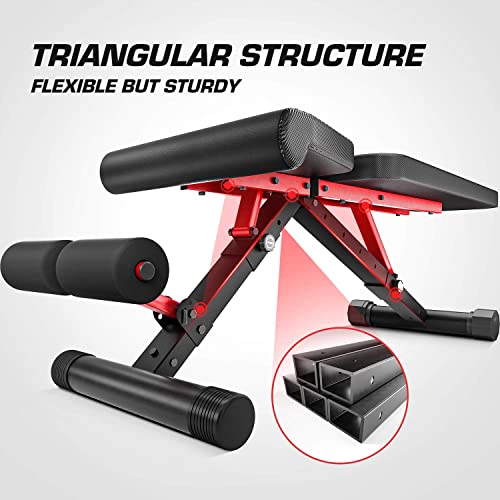 Pelpo Adjustable Weight Bench, Folding Weight Lifting Bench, Workout Bench for Home, Incline/Decline Bench for Full Body Workout, Strength Training Benches, Max Load 660lbs