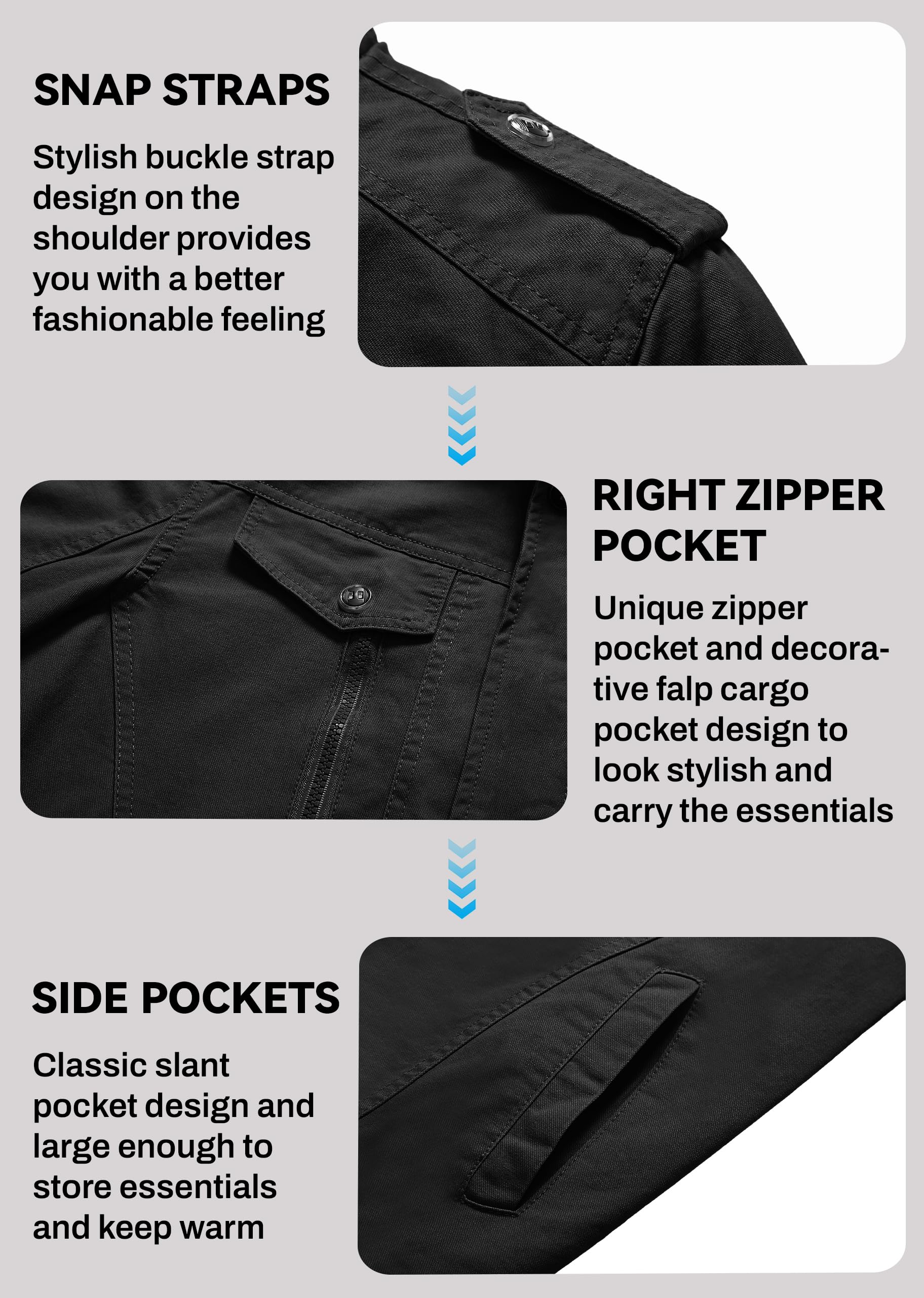 EKLENTSON Mens Winter Jacket Fleece Lined Jacket Military Jacket Men Windproof Jackets Outdoor Jacket Men Fall Jacket for Men