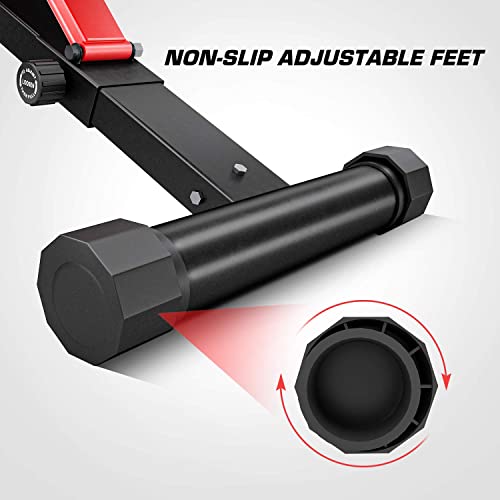 Pelpo Adjustable Weight Bench, Folding Weight Lifting Bench, Workout Bench for Home, Incline/Decline Bench for Full Body Workout, Strength Training Benches, Max Load 660lbs