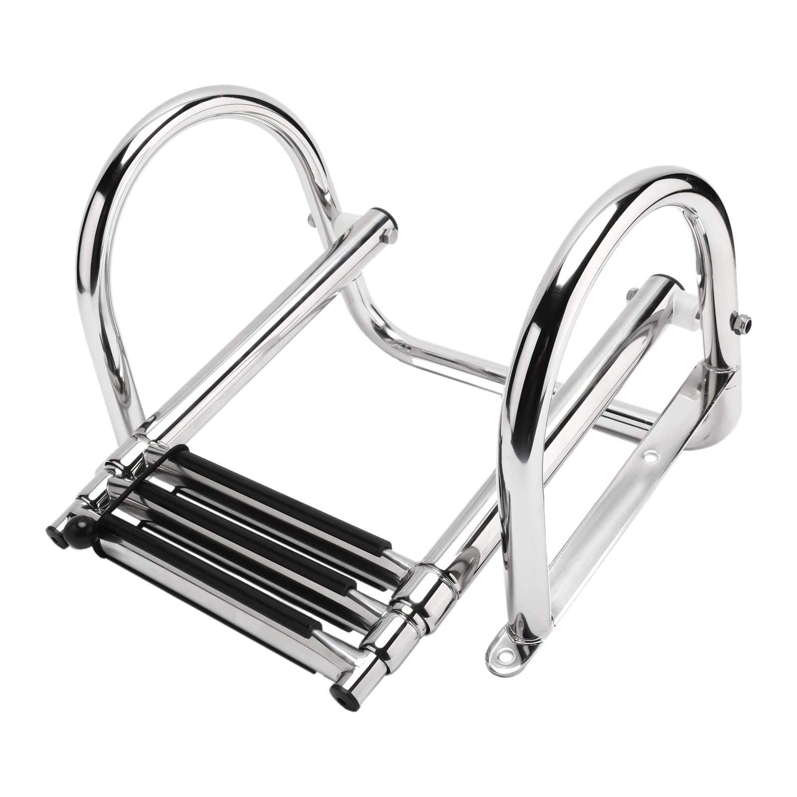NovelBee 3 Step Inboard Boat Ladder,Stainless Steel Telescoping Step Ladder Folding Dock Ladder for Marine Boat Yacht Swimming Pool