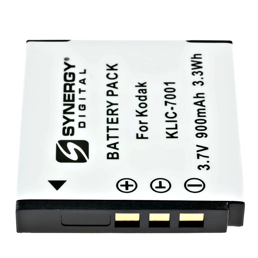 Synergy Digital Camera Battery, Compatible with Kodak MX1063 Digital Camera, (li-ion, 3.7V, 900 mAh) Ultra High Capacity, Replacement for Kodak KLIC-7001 Battery