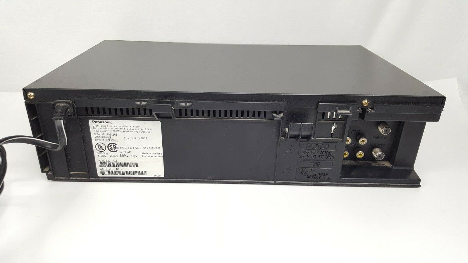 Panasonic VCR and VHS-C Adapter for VHS to DVD Transfer w/Remote, USB, HDMI (Mono)