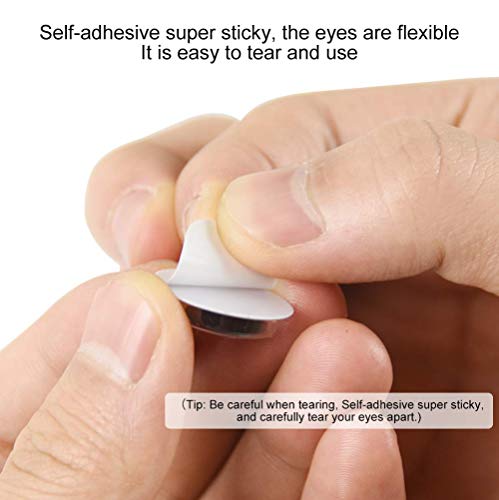 Aibus Pack of 200pcs Googly Eyes Craft Supplies: 0.47in (12mm) 0.49in (15mm), Black Wiggle Googly Eyes with Self-Adhesive