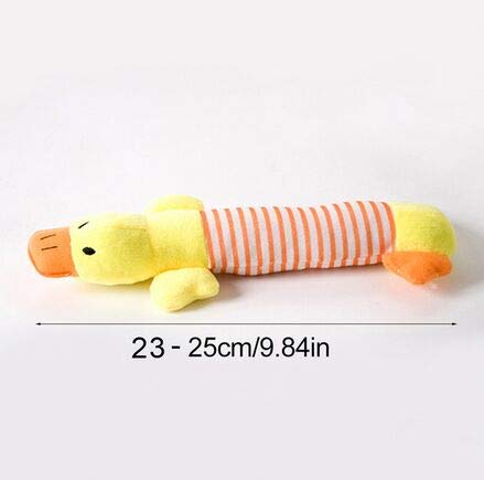 Cute Pet Dog Cat Plush Squeak Sound Dog Toys Funny Fleece Durability Chew Molar Toy Fit for All Pets Elephant Duck Pig (E)
