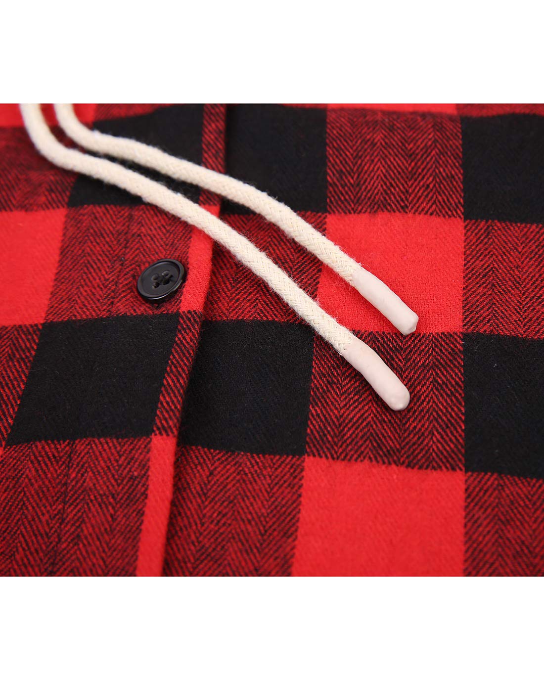 Uillnoodu Women's Flannel Plaid Shirts Long Sleeve Hoodie Regular Fit Button Down Casual Cotton