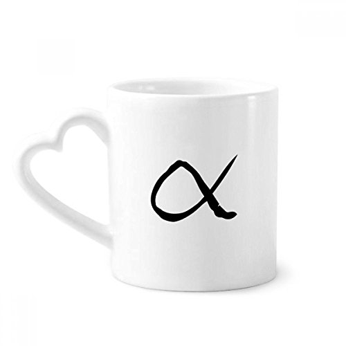 Greek Alphabet Alpha Black silhouette Mug Coffee Ceramic Drinkware Glass Heart Cup