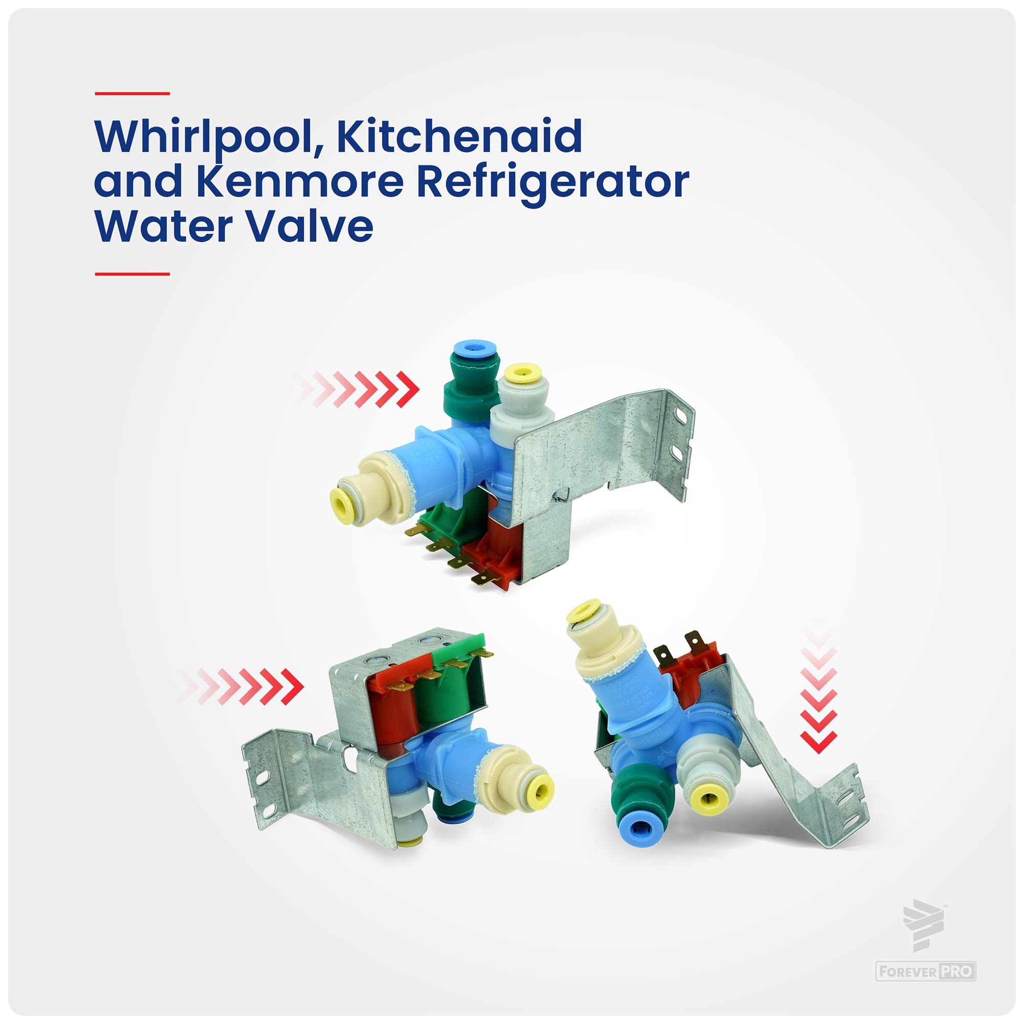 ForeverPRO W10408179 Water Inlet Valve for Whirlpool Refrigerator 4389177 2304757 1938614 2186486
