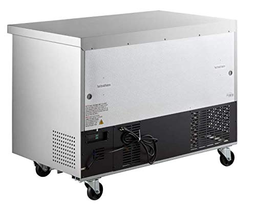 Commercial Grade Under Counter Freezer | Stainless Steel | 2 Doors | Heavy Duty Casters | Digital Temperature Controller | Automatic Defrost | 47.25” x 29.5” x 34” | R-290 Natural Refrigerant