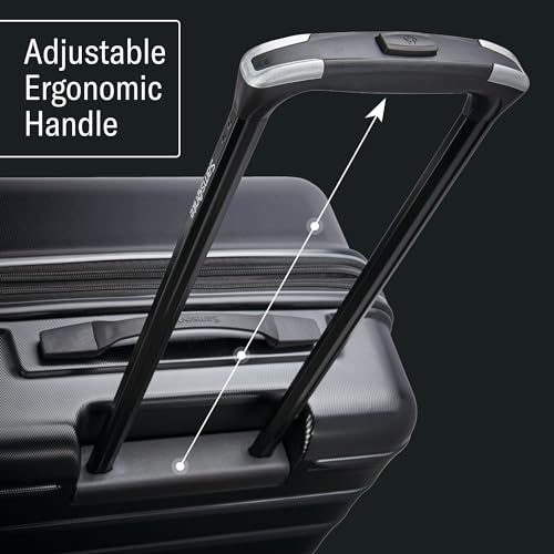 Samsonite Omni 2 24-Inch Medium Checked Hardside Luggage with 360° Spinner Wheels - Scratch Resistant Hardshell - TSA Lock - Expandable Polycarbonate Shell for Lightweight Travel - Artic Silver