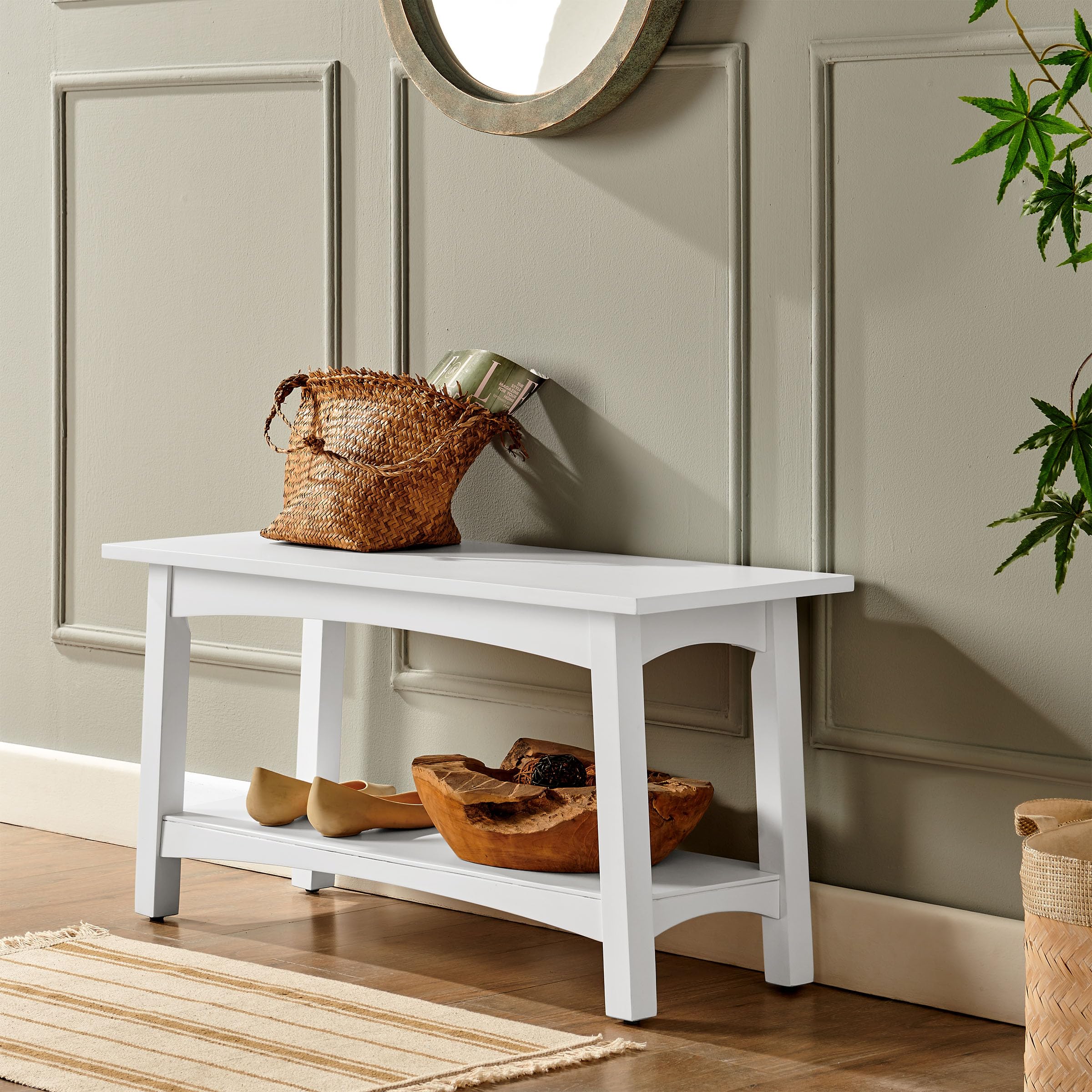 Alaterre Furniture Craftsbury 36" W Wood Entryway Bench