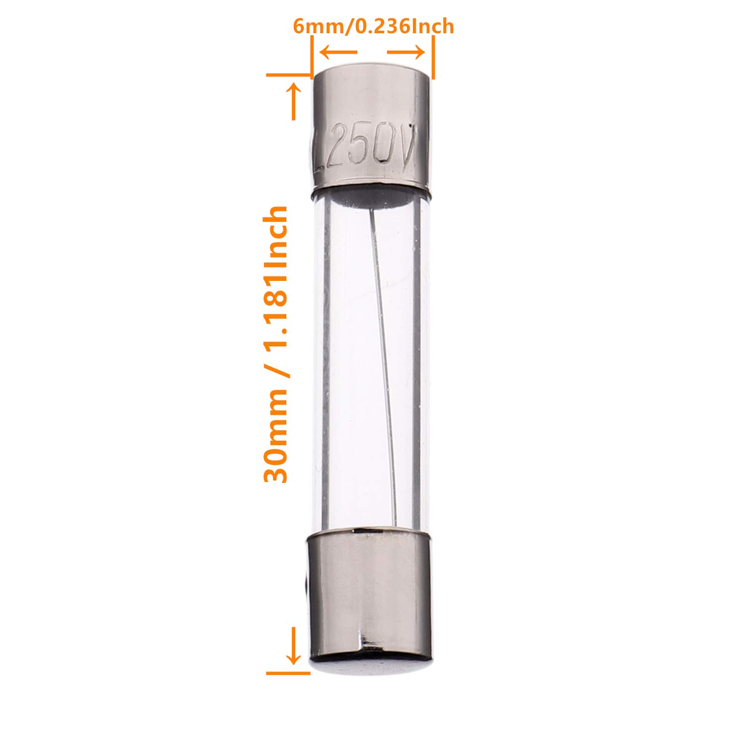 HUAREW 15 Values 150 Pcs Fast Blow Glass Fuses 250V Volt 5x20 mm 0.5 1 2 3 5 10 A 6x30 mm 1 2 3 5 7 8 10 15 20 A amp Assortment Kit