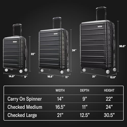 Samsonite Omni 2 24-Inch Medium Checked Hardside Luggage with 360° Spinner Wheels - Scratch Resistant Hardshell - TSA Lock - Expandable Polycarbonate Shell for Lightweight Travel - Artic Silver