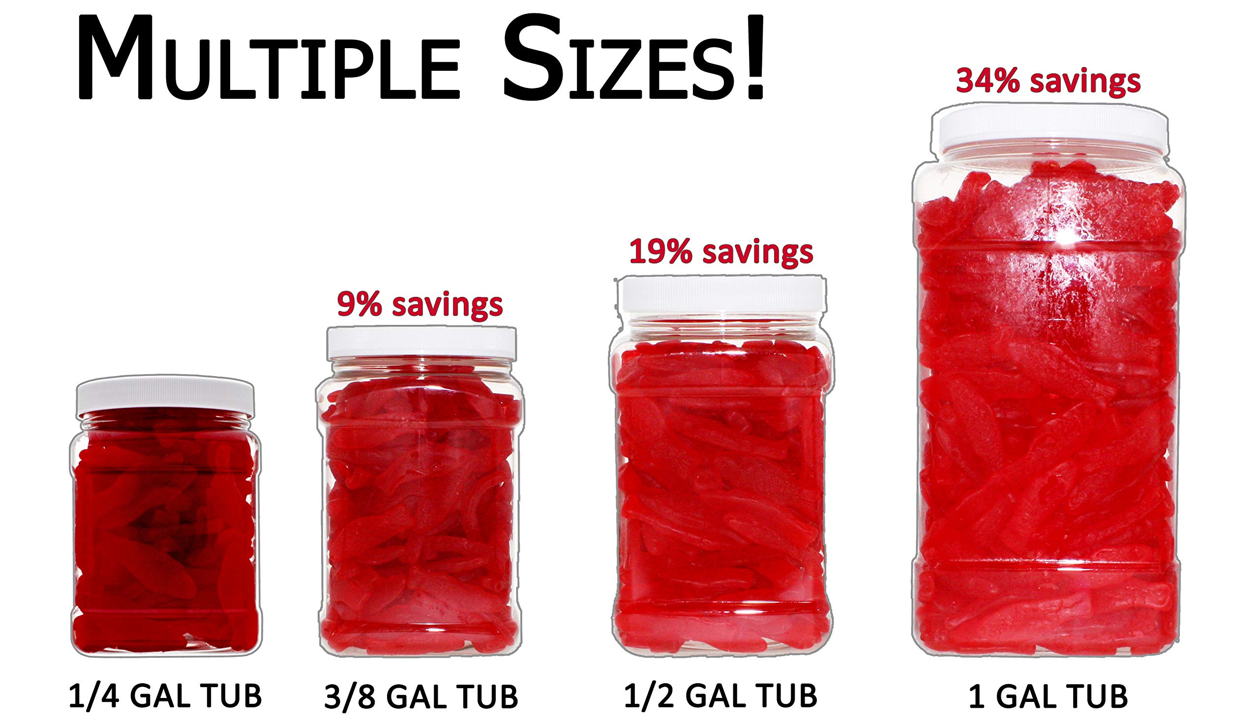 Swedish Fish Red Large 3LB - Original Red Chewy Swedish Fish in 64 FL OZ Gift Ready Reusable Square Jar