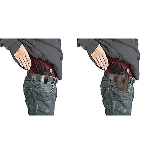 Glock 43X Holster Glock Best Concealed Carry Holster Gun Holster IWB/OWB Holster Glock 19 Holster, Leather Cross Draw Holsters, Appendix Carry, Glock 43 Holster, Taurus G3C Glock 48 Holster