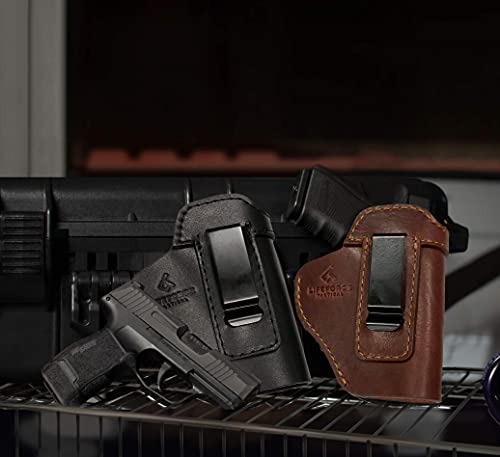 Glock 43X Holster Glock Best Concealed Carry Holster Gun Holster IWB/OWB Holster Glock 19 Holster, Leather Cross Draw Holsters, Appendix Carry, Glock 43 Holster, Taurus G3C Glock 48 Holster
