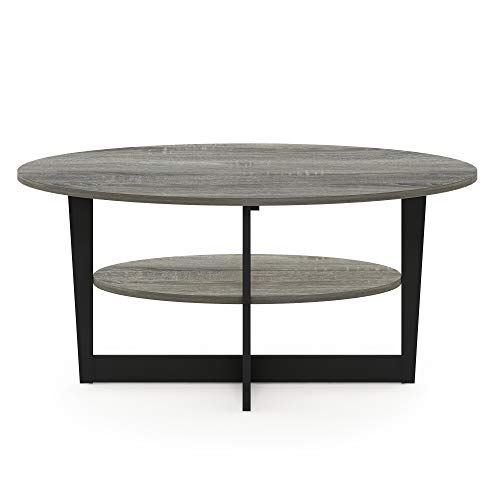 Furinno Coffee Table, 1-Pack, French Oak Grey/Black