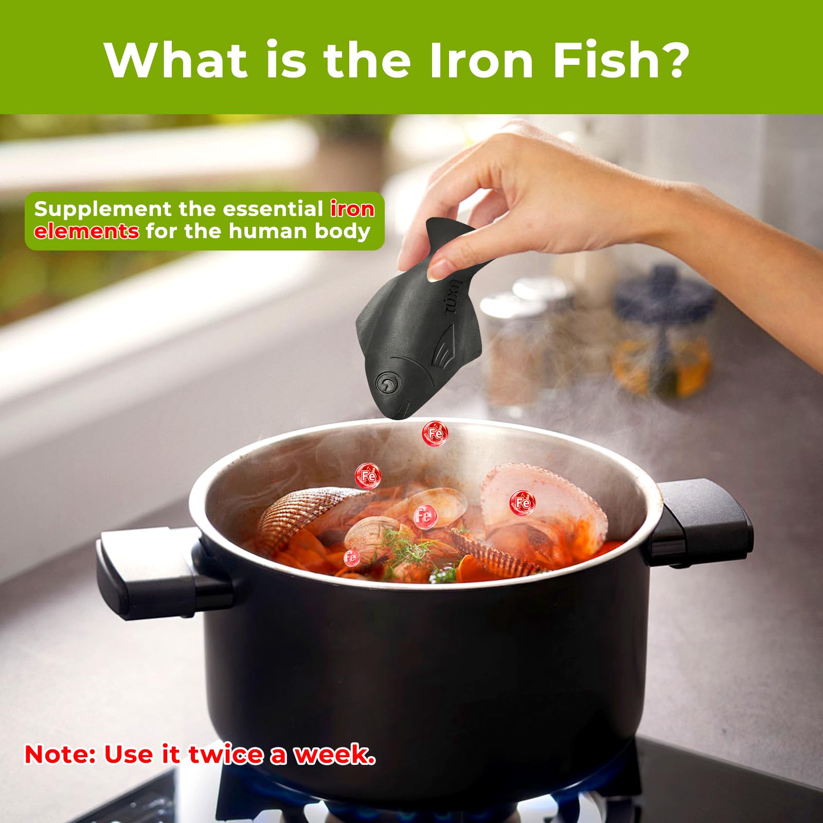 Iron Fish, 2 Pack Iron Fish for Iron Deficiency, A Natural Source of Iron, Safe Cooking Tool to Add Iron to Food and Water, Reduces Risk of Iron Deficiency, Ideal Iron Supplement for Anemia & Vegans