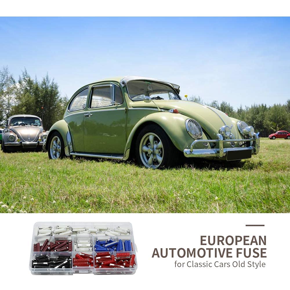 Car Fuses Torpedo Type European for Classic Cars Old Style 5A 8A 16A 25A 40A (200Pcs)