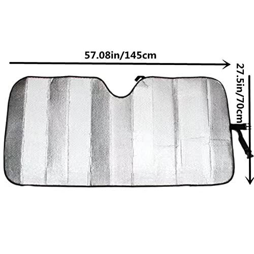 Windshield Sun Shade for Car Silver Thicken 5-Layer UV Reflector Auto Front Window Sunshade Visor Shield Cover and Keep Your Vehicle Cool(57" × 27.5")