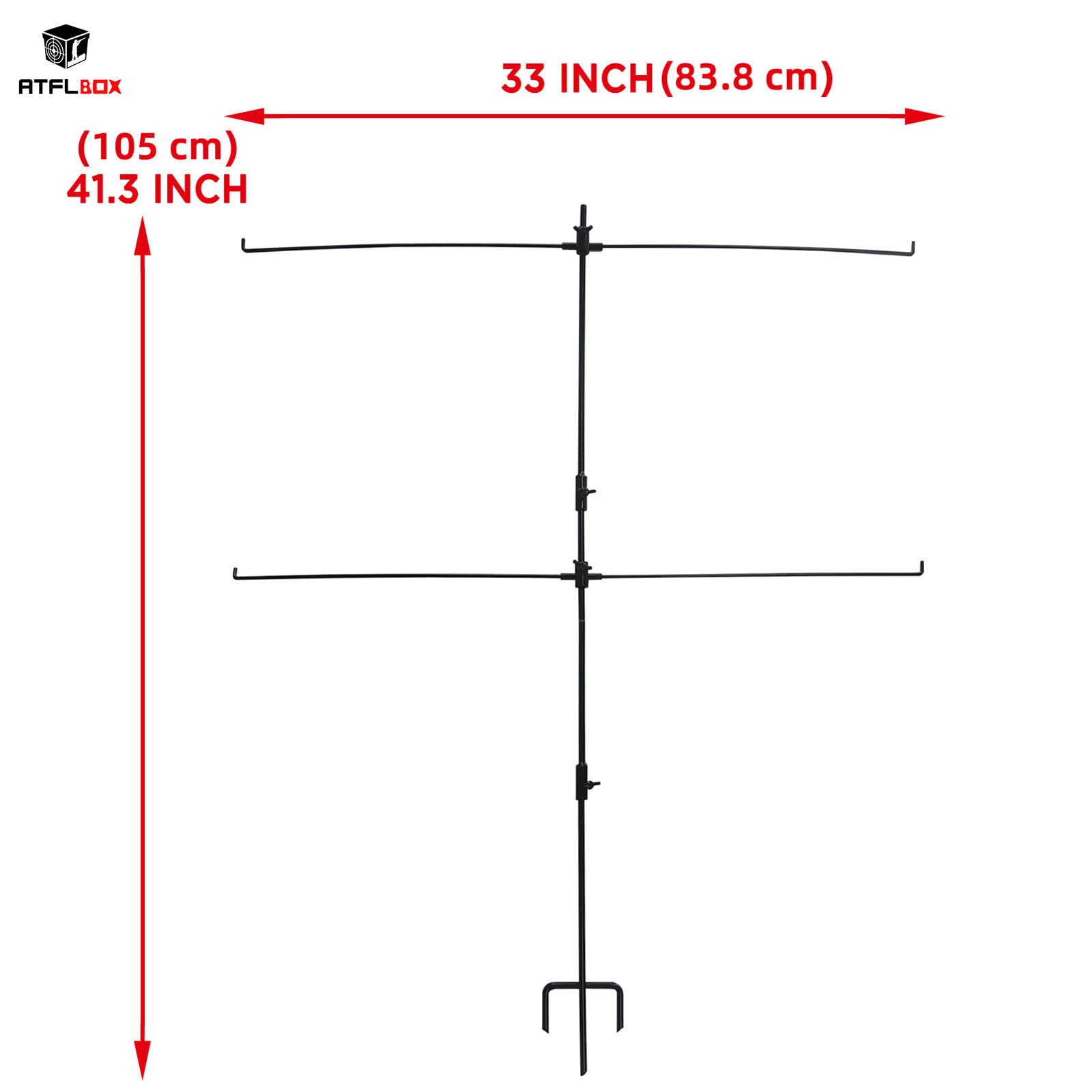 Atflbox Adjustable Shooting Target Stand with 10pcs Target Papers for Outdoor, Paper Targets Holder for Backyard Shooting, Suitable for BB Gun, Airsoft, Airgun, Pellet, Rifle